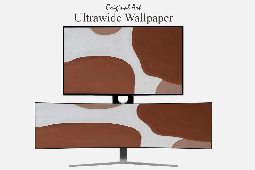 Abstract Tan Artwork Ultrawide Desktop Wallpaper Monitor Background for ...