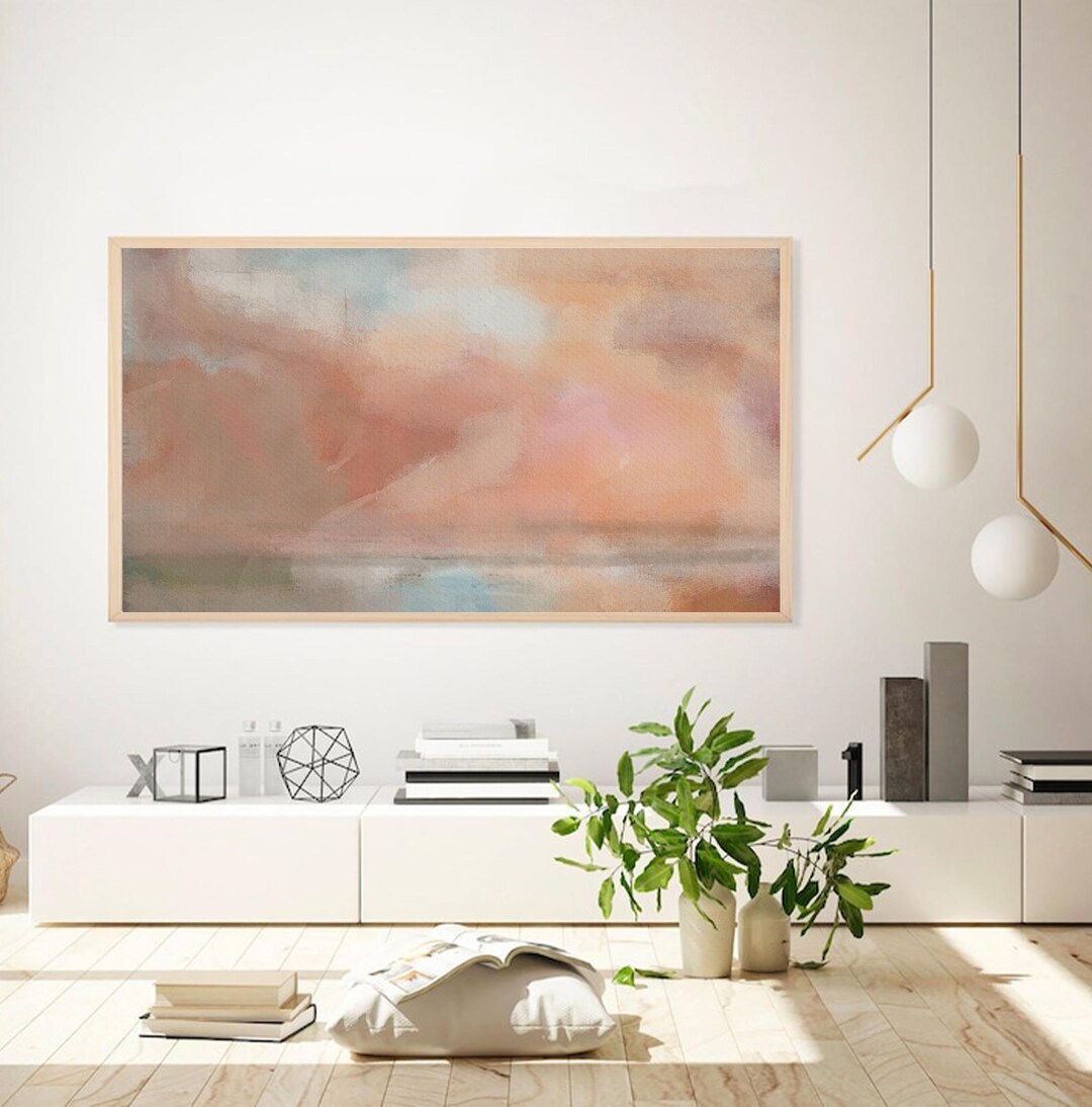 Samsung Frame TV Art Abstract Sunrise Sunset Oil Painting Screensaver ...