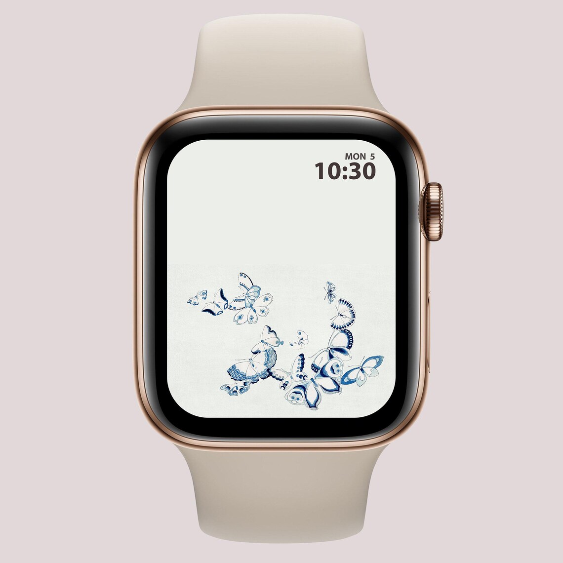 Apple Watch Wallpaper Vintage Japanese Blue Butterflies Smartwatch ...