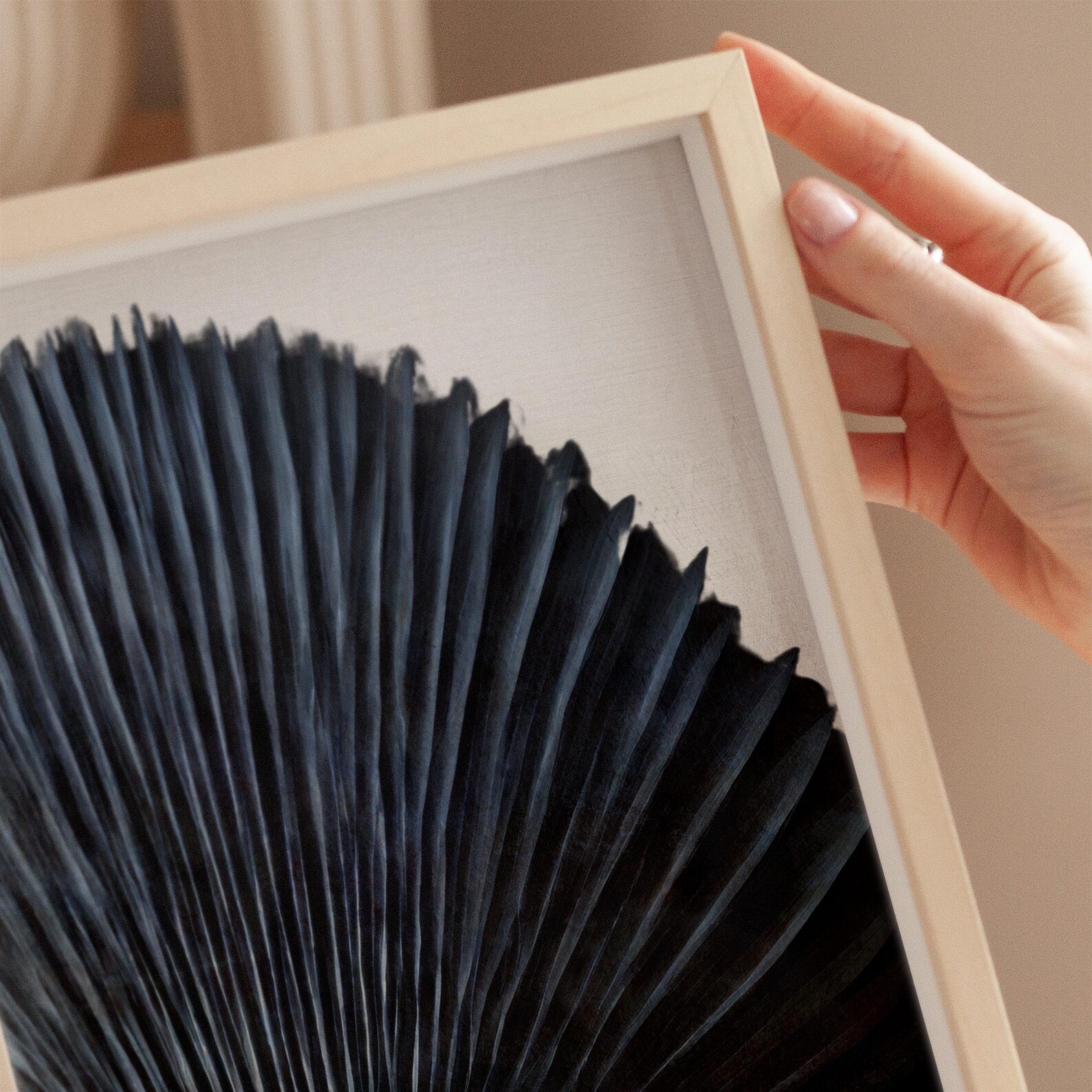Palm Leaf Print Palm Fan Frond Tropical Plant Botanicals Modern Black ...