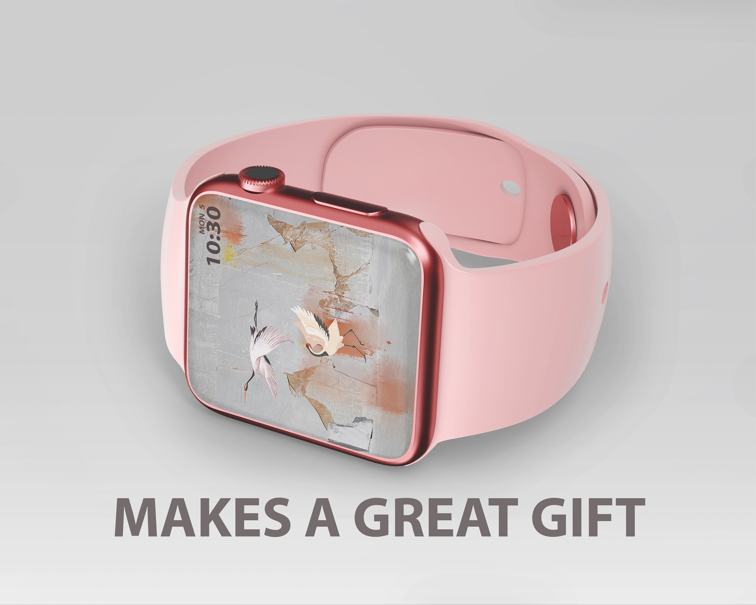 Apple Watch Wallpaper Aesthetic Silver Flock of Flying Birds Smartwatch ...