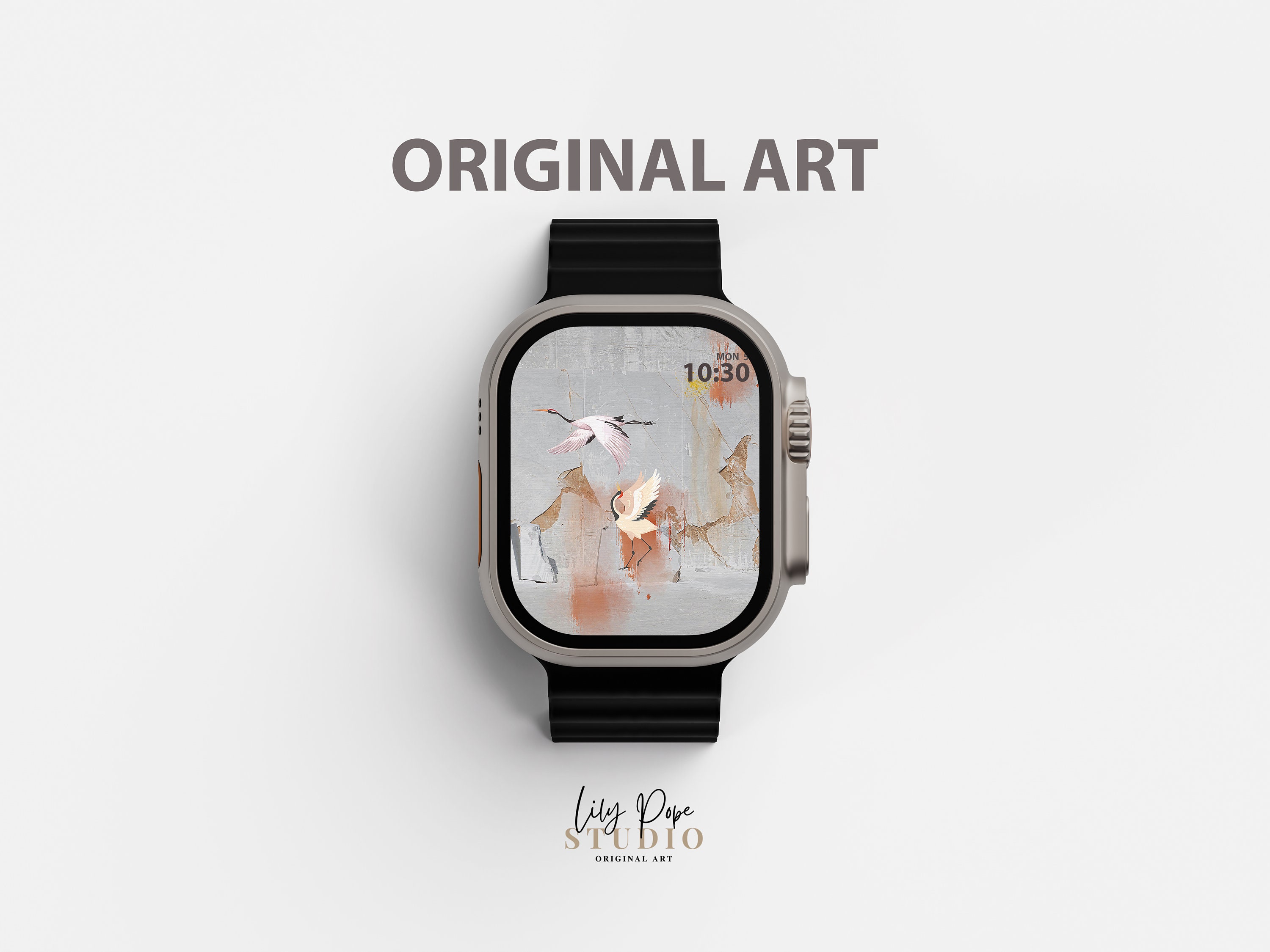 Apple Watch Wallpaper Aesthetic Silver Flock of Flying Birds Smartwatch ...