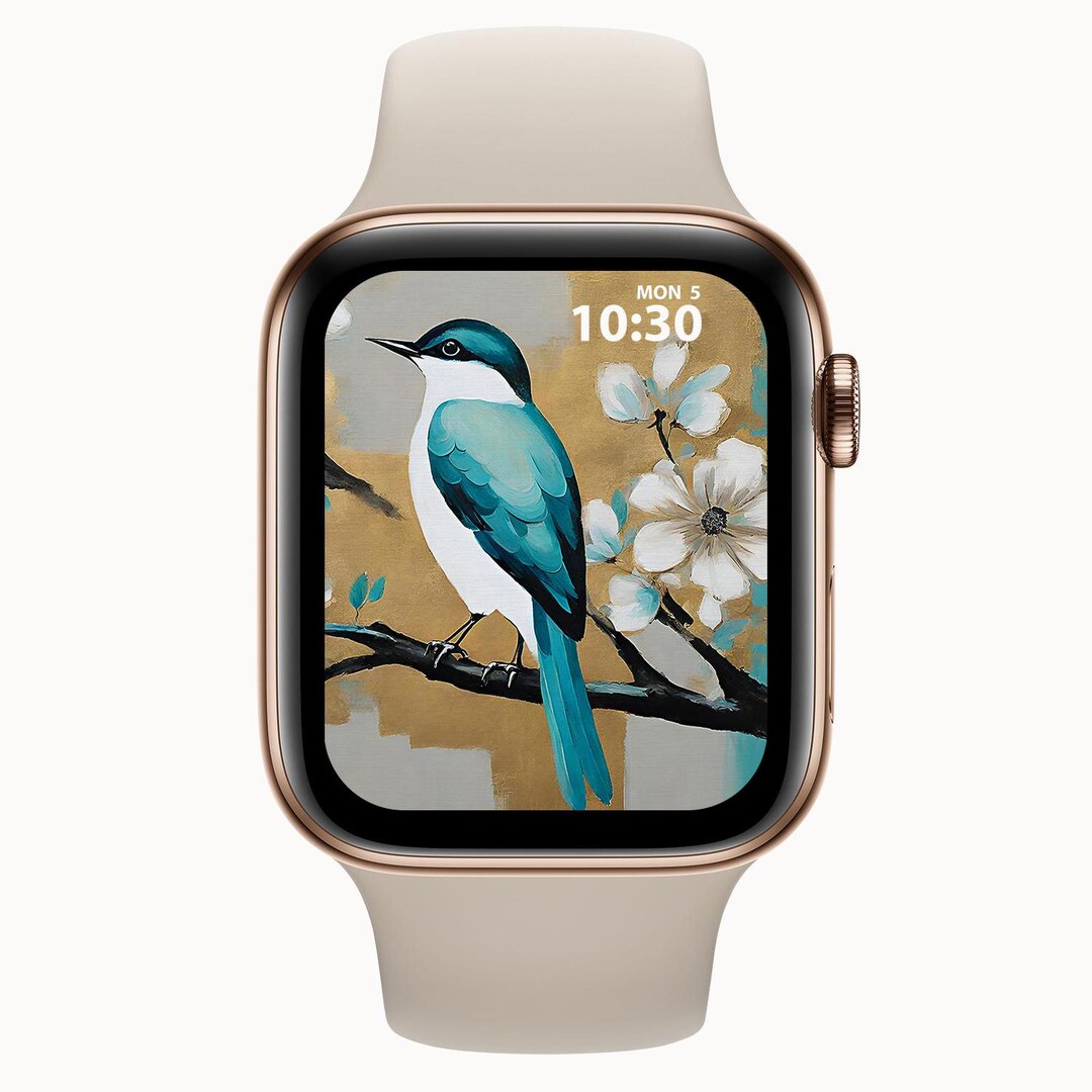 Apple Watch Wallpaper Smart Watch Face Hand-painted Bird Smartwatch ...