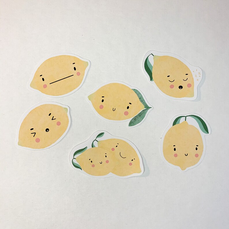 Lemon and Bakery Sticker Set Matte Die Cut Stickers | Etsy