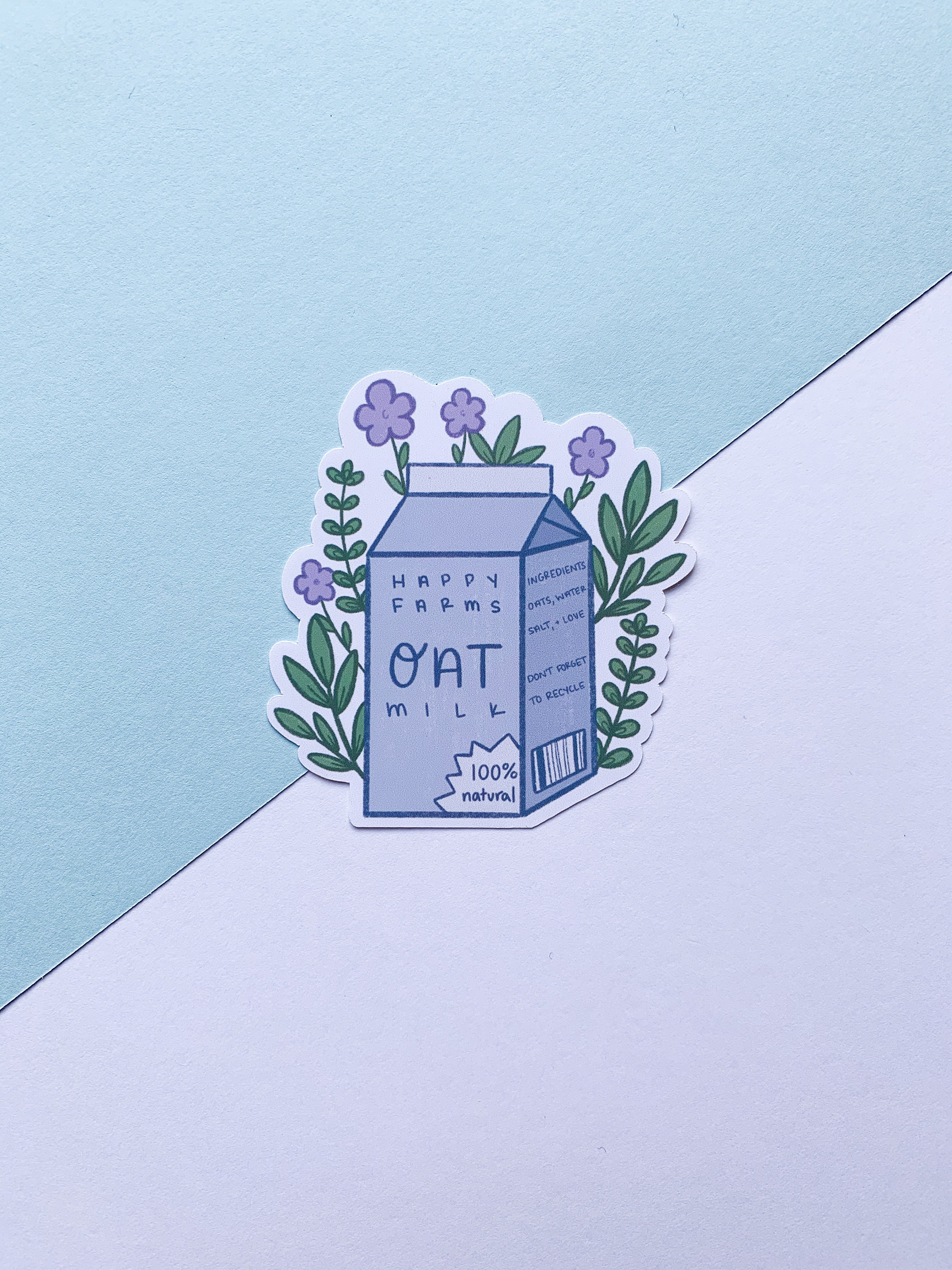 Oat Milk Cute Sticker Adorable Die Cut Sticker Oat Milk | Etsy