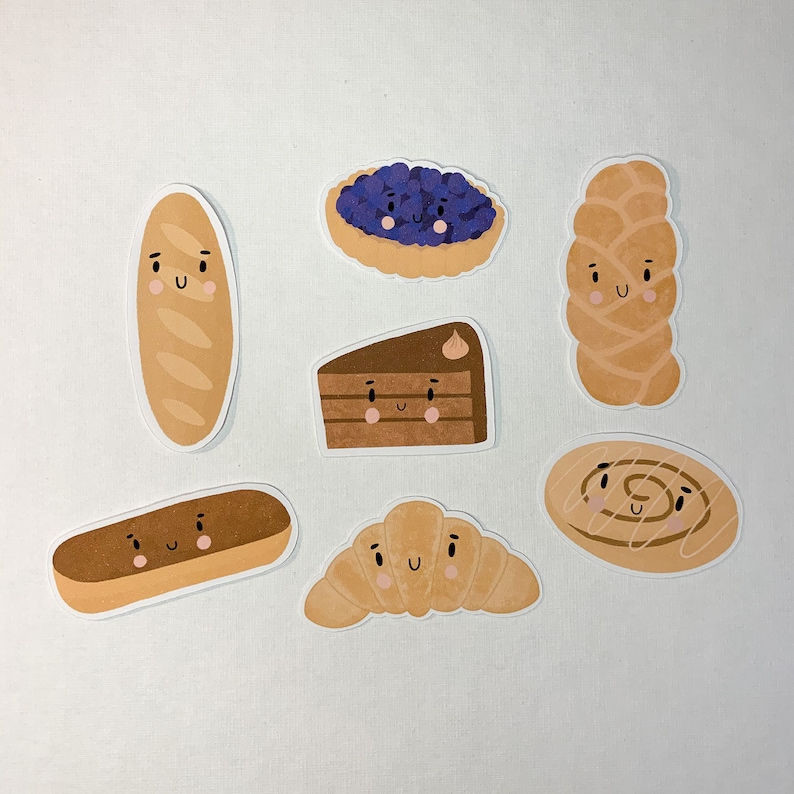 Lemon and Bakery Sticker Set Matte Die Cut Stickers | Etsy