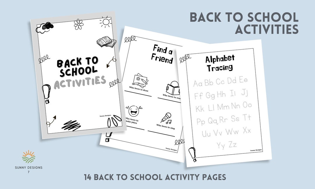 Printable Back to School Coloring Pages, School Activity Pages, First ...
