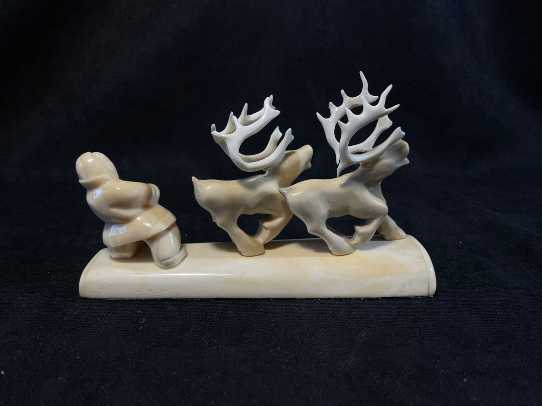 Inuit Carved Sculpture: Arctic Vintage Eskimo, Authentic Inuit Carving ...