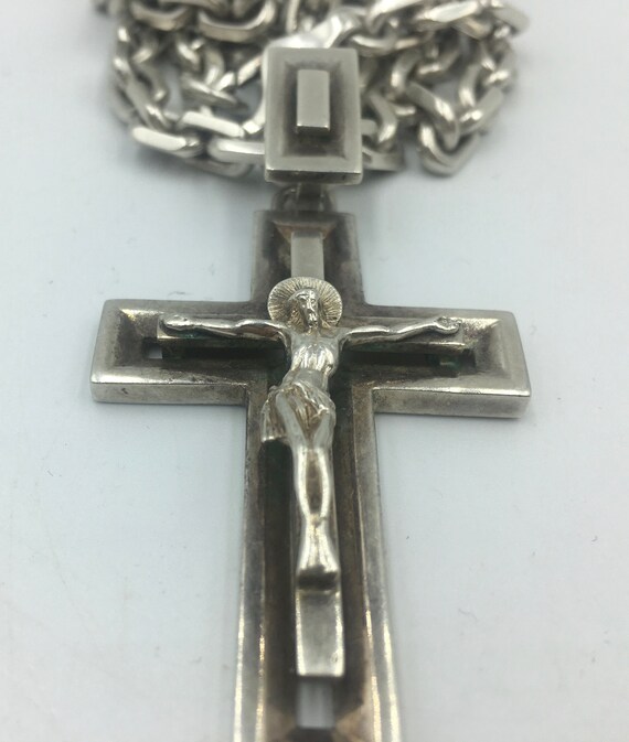 Silver Christian Cross Pendant with Jesus and Chain, … - Gem