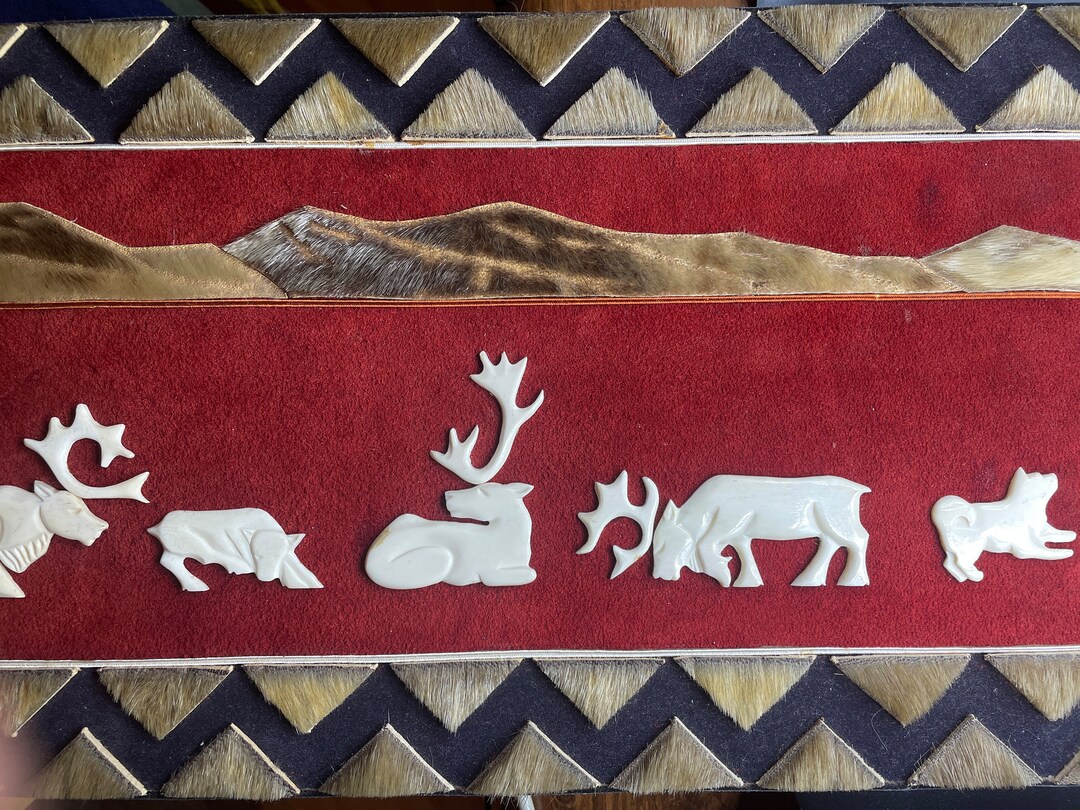Traditional Eskimo Artwork, Authentic Vintage Yakut Handcrafted Panel ...