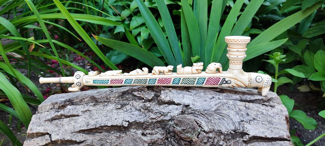 Traditional Indigenous Inuit Pipe: Shamanic Carvings - Etsy