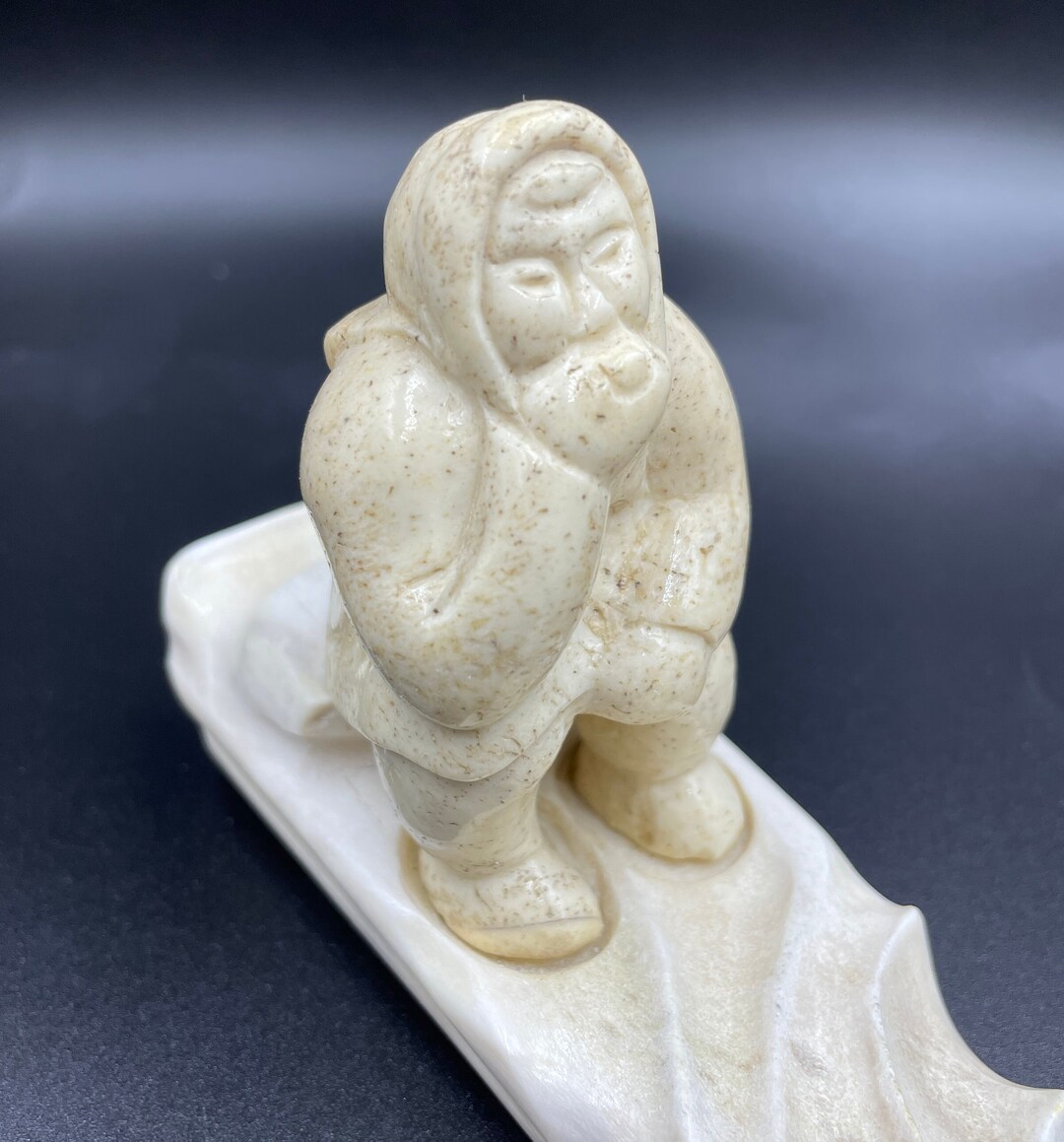 Vintage Inuit Carved Old Man Figurine, Vintage Eskimo Artwork ...