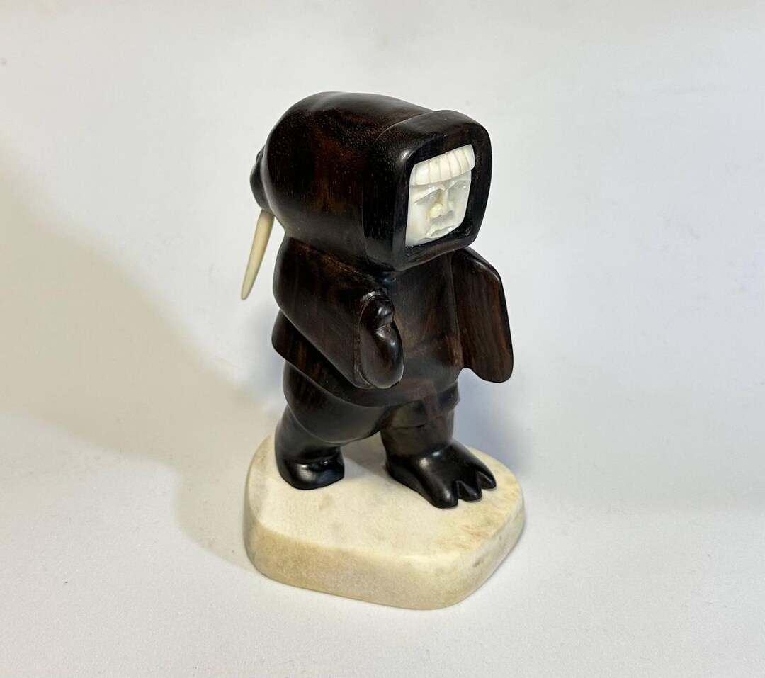 Inuit Art Inspired Figurine of Transforming Shaman on Pedestal, Ancient ...
