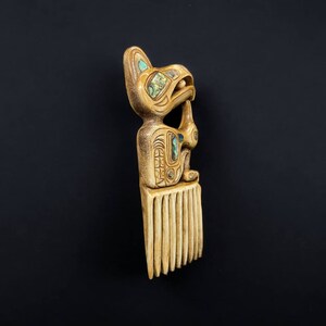 Native Americans Comb, Ritual Tlingit Comb With Eagle, Heron and Bear ...