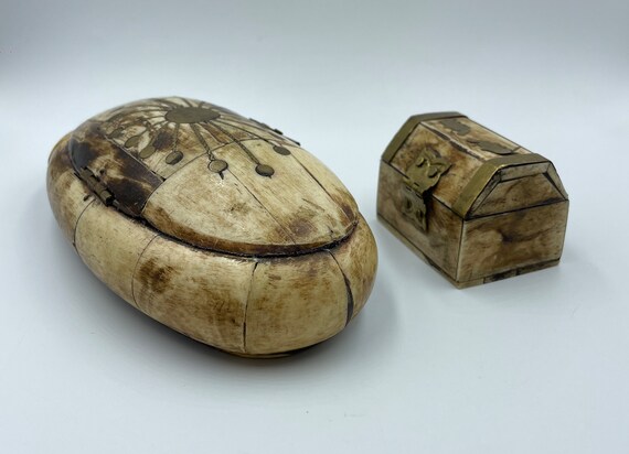 Inuit Carving, Two Inuit Jewelry Boxes for Treasures,… - Gem