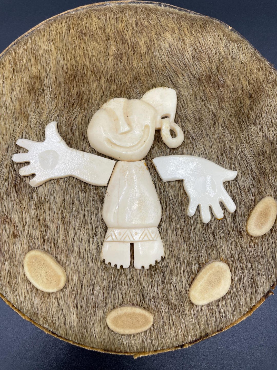 Vintage Eskimo Panel, Inuit Billiken Print, Original Handmade Chukchi ...