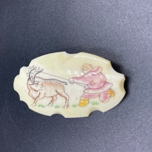 Inuit Carved Vintage Pin, Original Inuit Art, Eskimo Carving, Inuit Jewelry, Yupik, Aleut ...