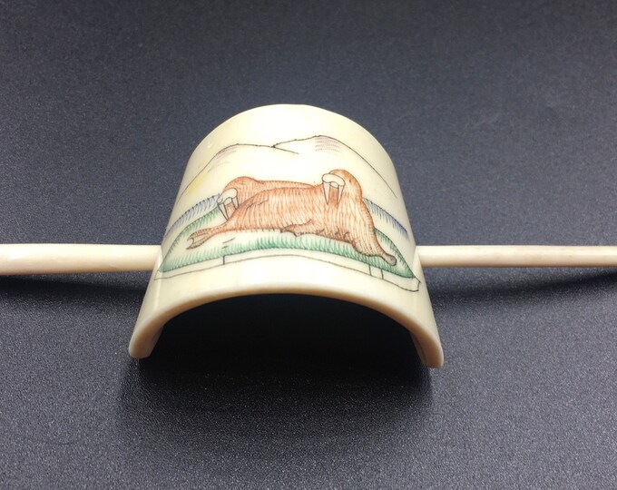 Inuit Handmade Vintage Carved Hair Pin, Hair Jewelry, Inuit Art, Eskimo ...