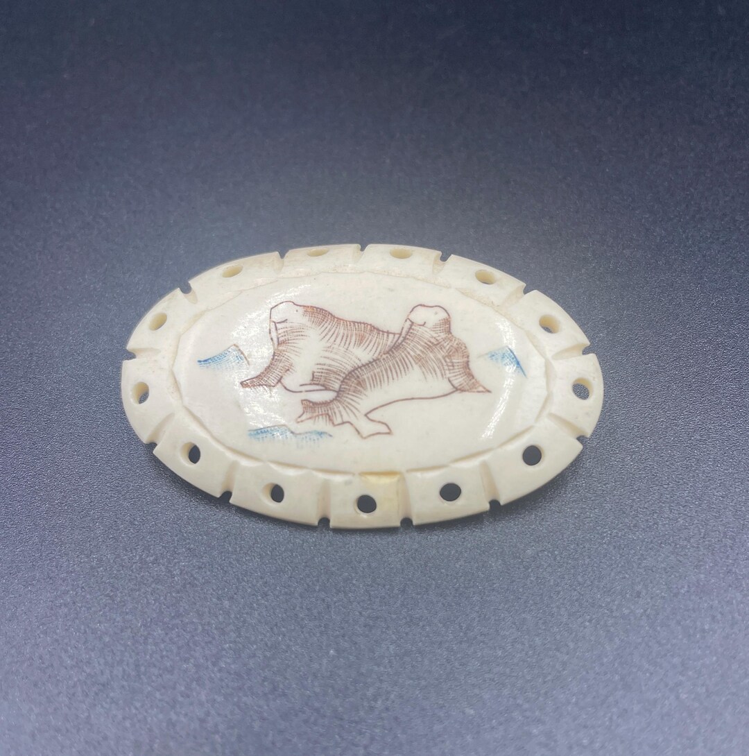 Inuit Handmade Original Carved Vintage Pin, Brooche, Inuit Art, Eskimo Carving, Inuit Jewelry ...