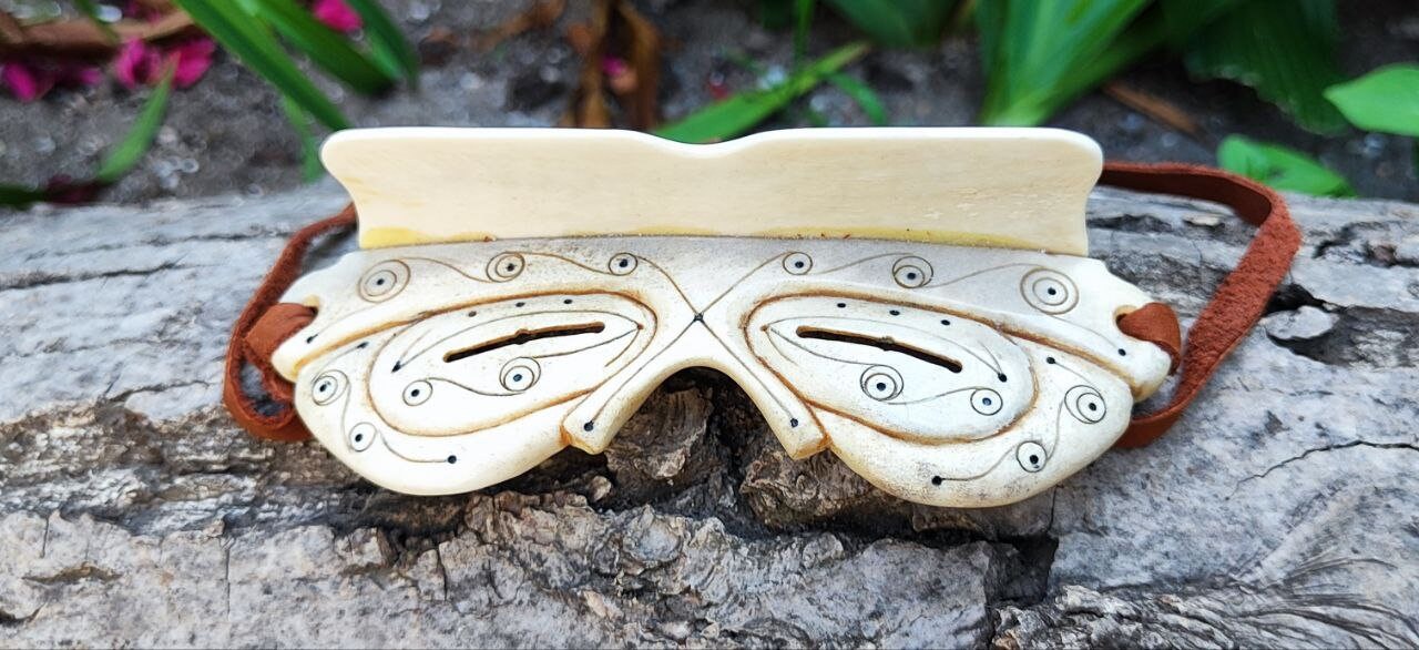 Eskimo Sunglasses With Plank Eskimo Goggles, Inuit Glasses, Yupik ...
