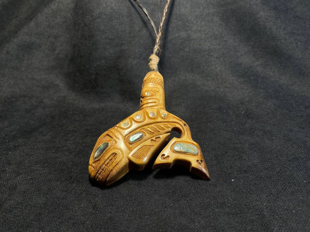 Native American Orca Ritual Pendant, Abalone Northwest Coast Pendant ...