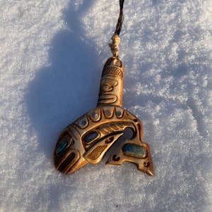 Native American Orca Ritual Pendant, Abalone Northwest Coast Pendant ...