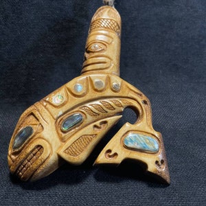 Native American Orca Ritual Pendant, Abalone Northwest Coast Pendant ...