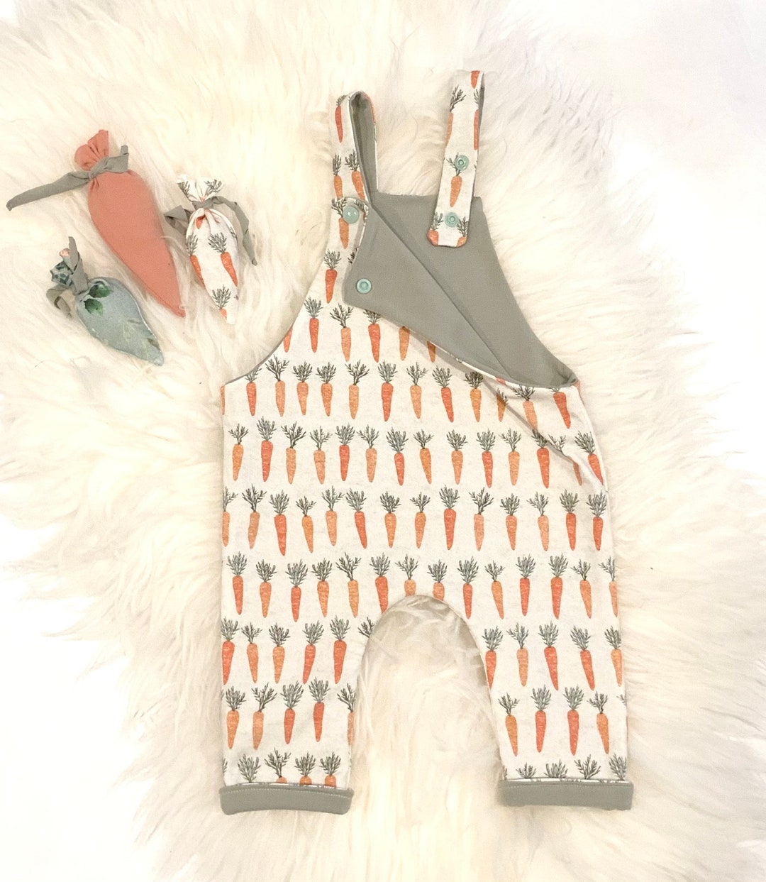 Easter Overall Romper, Cute Easter Outfit, Carrot Romper, Two Sided ...