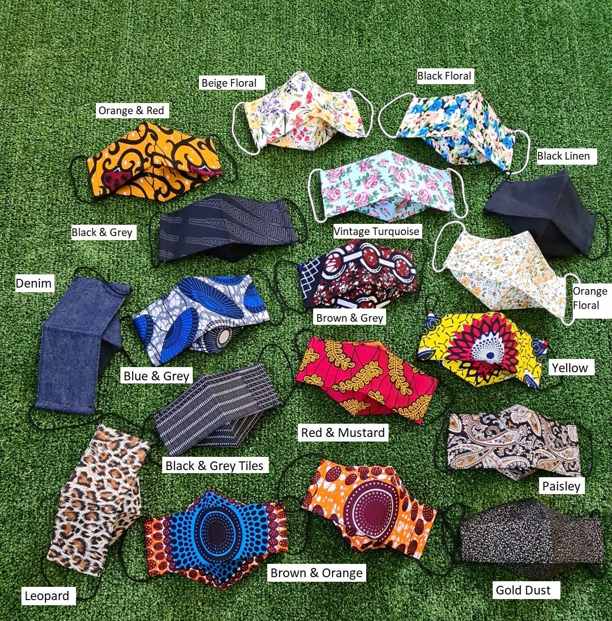 Set of African Prints Triple Layers Face Masks UK Cotton Face - Etsy