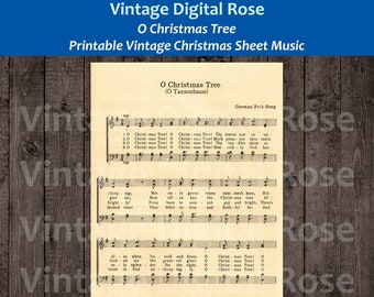 O Tannenbaum Printable Vintage Sheet Music German Christmas Classic ...