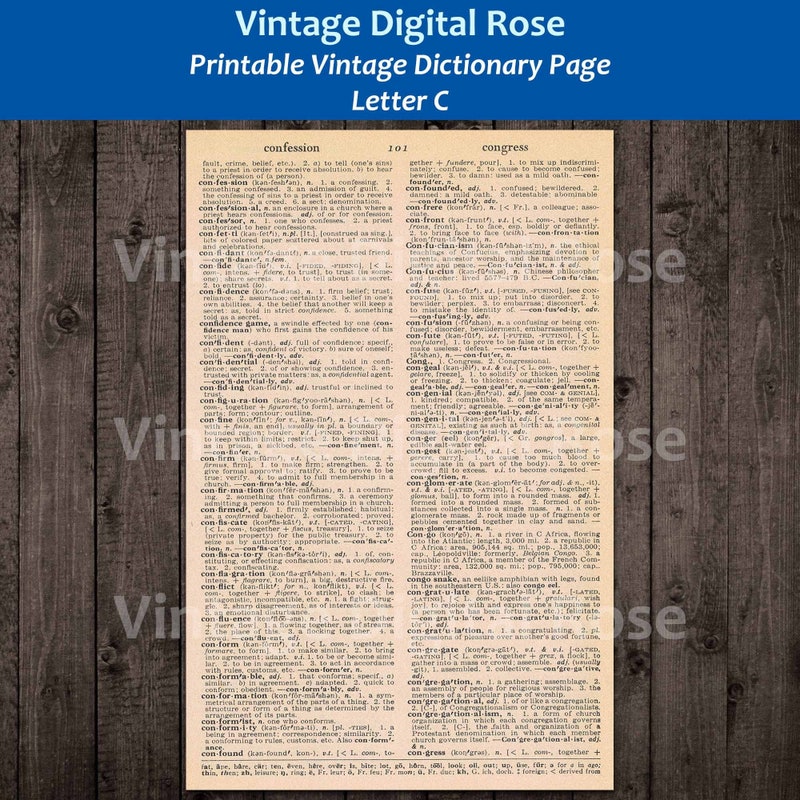 Dictionary Page - Etsy