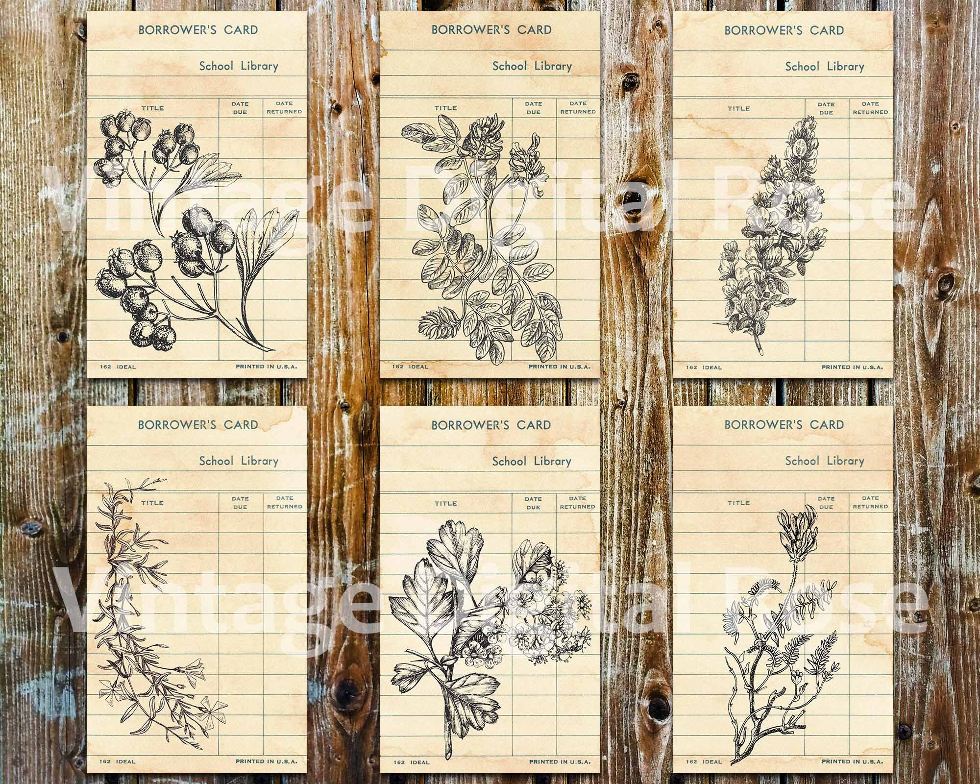 Vintage Printable School Library Cards Black and White - Etsy UK