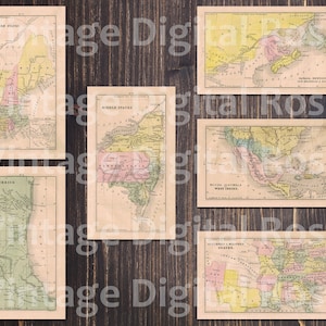 Vintage Printable 1855 Maps North America United States Canada Mexico ...