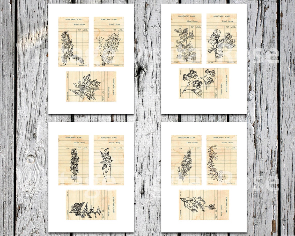 Vintage Printable School Library Cards Black and White - Etsy