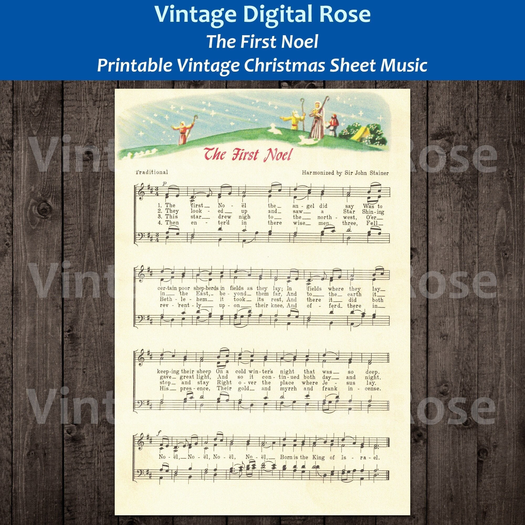 The First Noel Printable Vintage Popular Christmas Carol Sheet Music ...