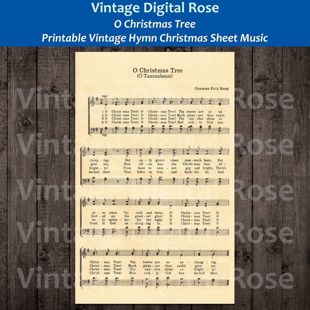 O Christmas Tree Printable Vintage Popular Christmas Carol - Etsy