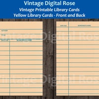 Library Card Date Due Slips/checkout Out Cards With Library Book ...