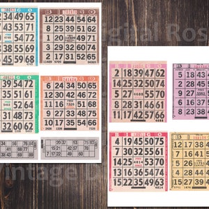 Vintage Printable Rainbow Bingo Cards Set of 10 Ten Cards Assorted ...