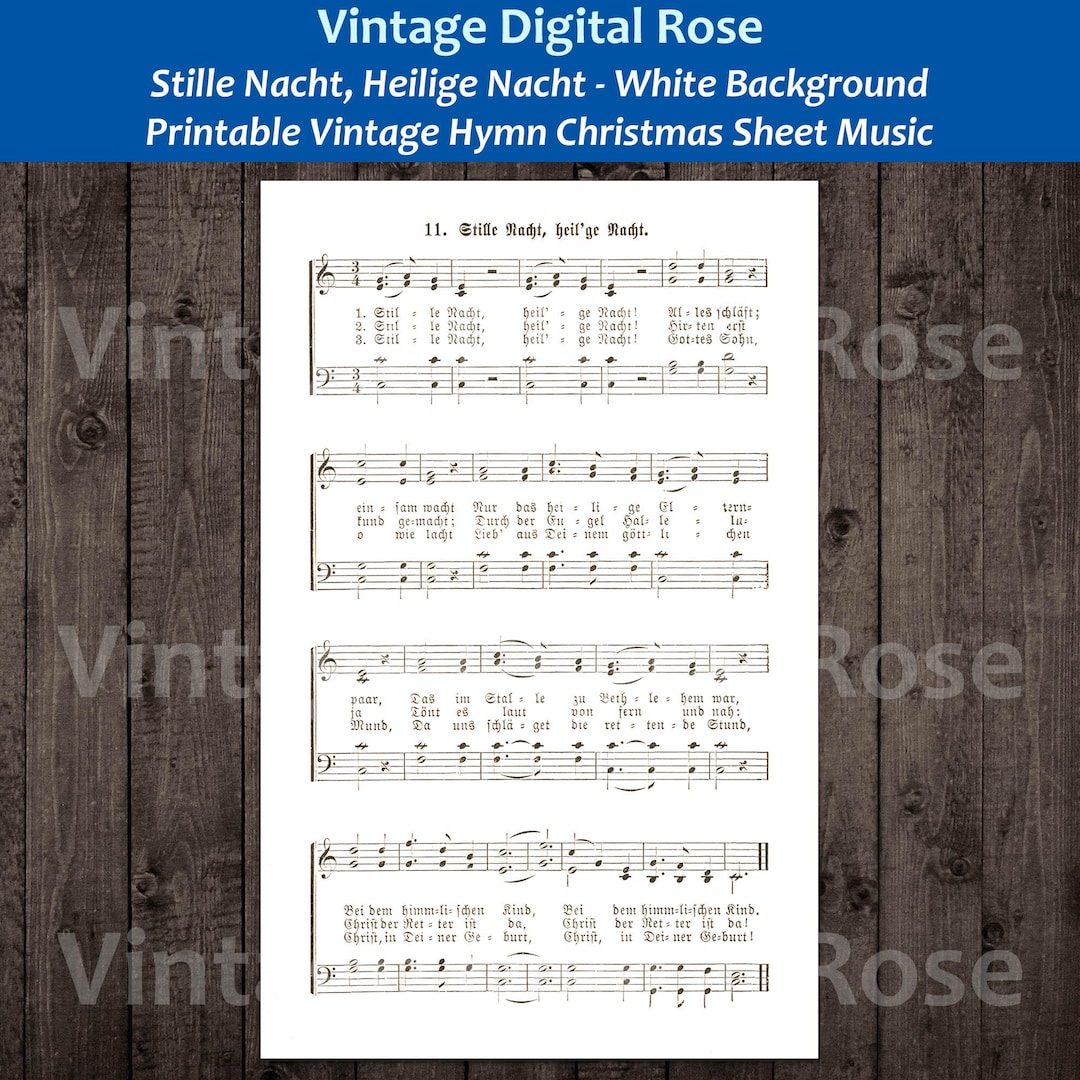 Stille Nacht, Heilige Nacht Silent Night, Holy Night White Background ...