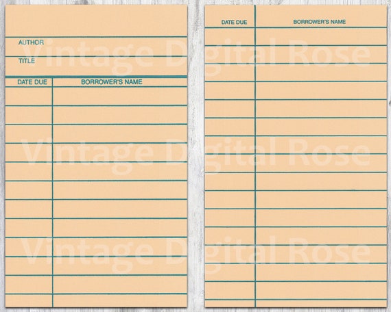 Old Fashioned Library Card