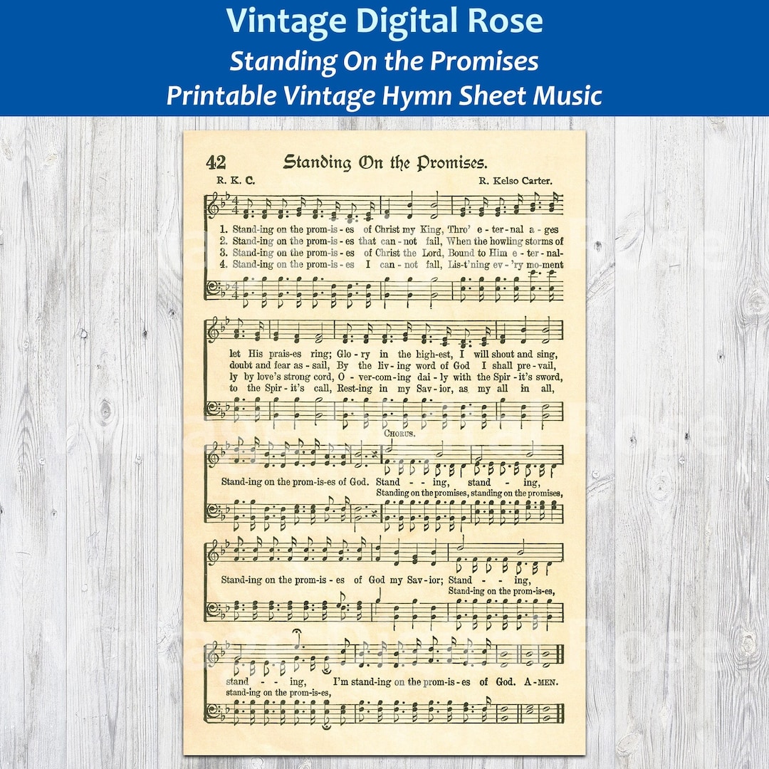 Standing on the Promises Printable Vintage Hymn Sheet Music - Etsy