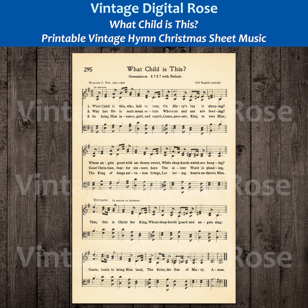 What Child is This? Printable Vintage Christmas Hymn Sheet Music - Etsy