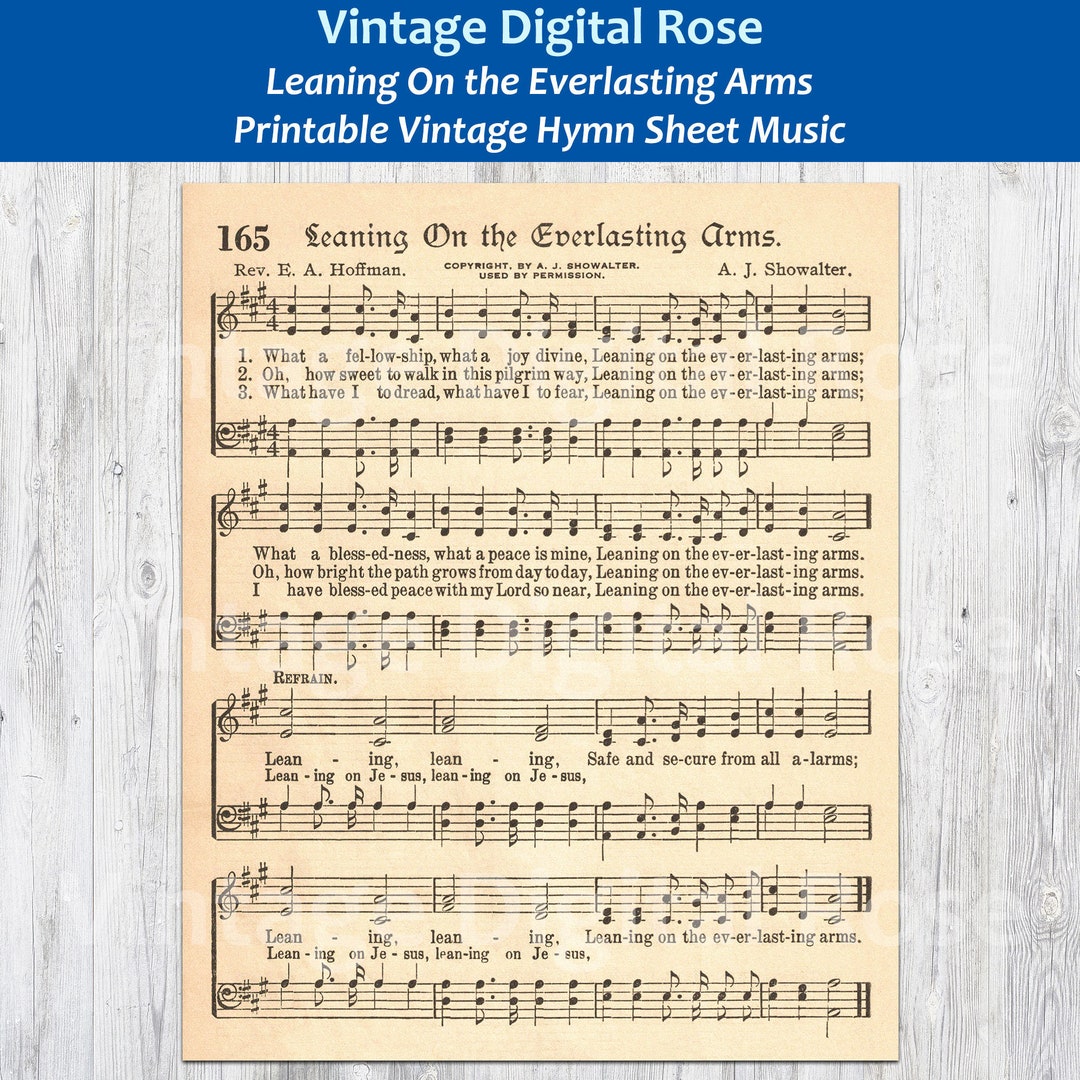 Leaning on the Everlasting Arms Printable Vintage Hymn Sheet Music - Etsy