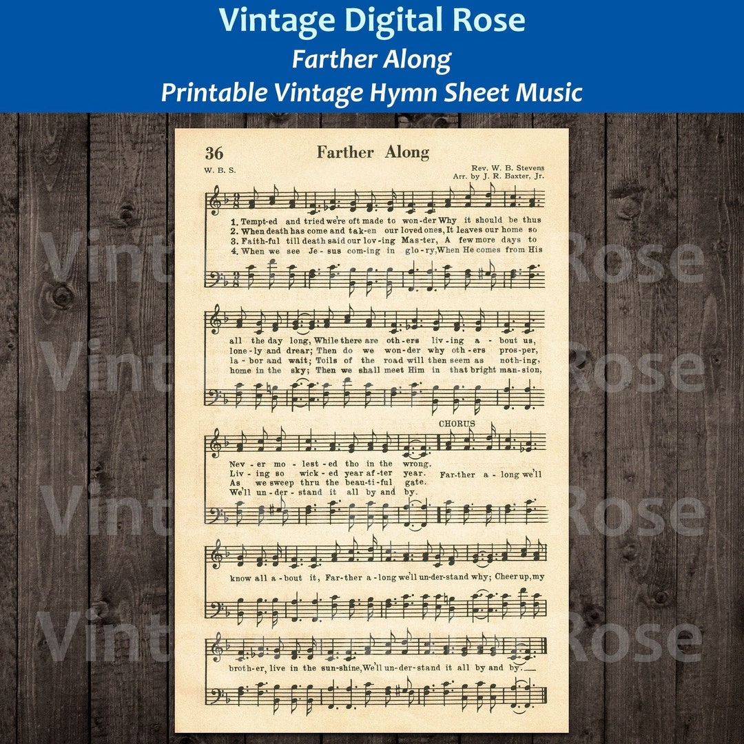 Farther Along Printable Vintage Hymn Sheet Music - Etsy