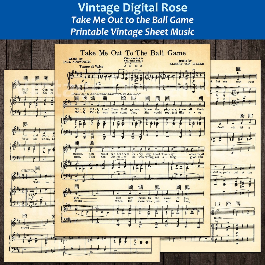 Take Me Out to the Ball Game Printable Vintage Sheet Music - Etsy