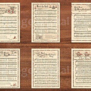 Printable Vintage Christmas Carols Color Illustrations Popular - Etsy