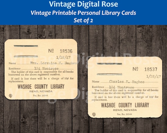 Old Fashioned Library Card