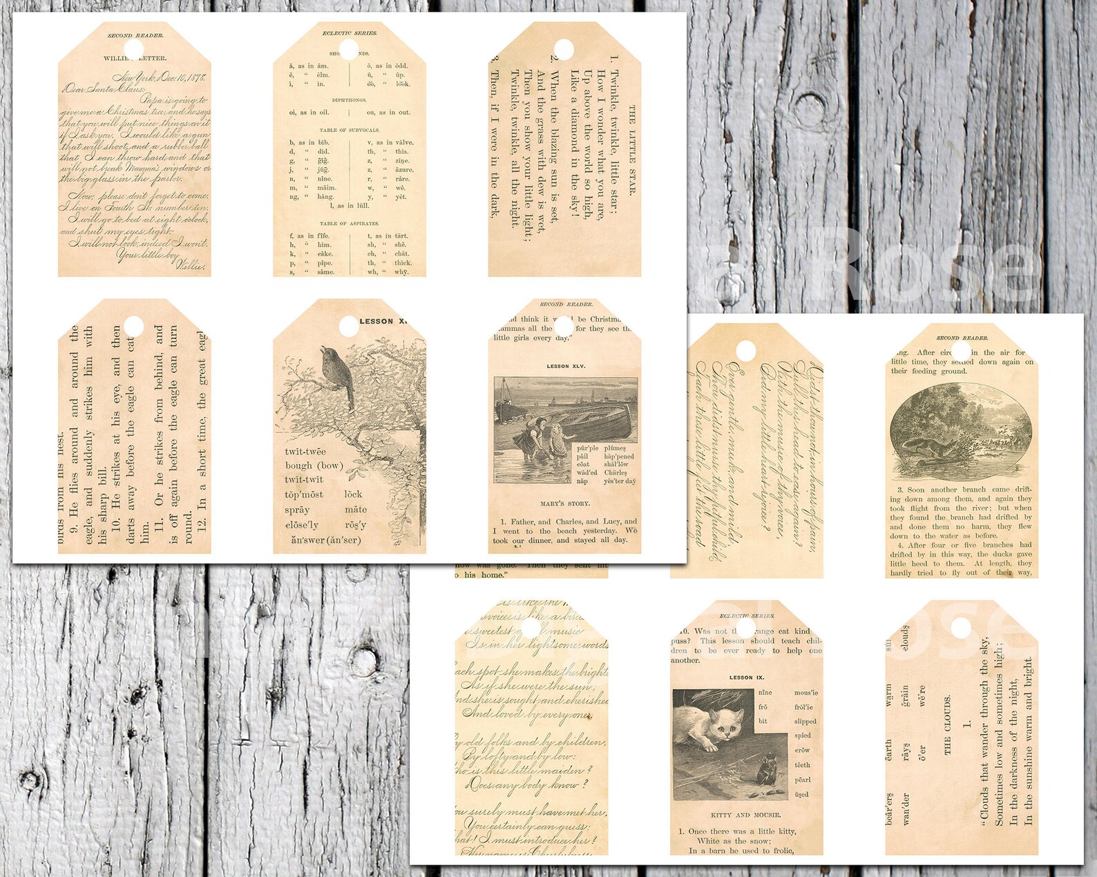 Journal Tags - Vintage Mcguffey's Second Eclectic Reader Graded Primer ...