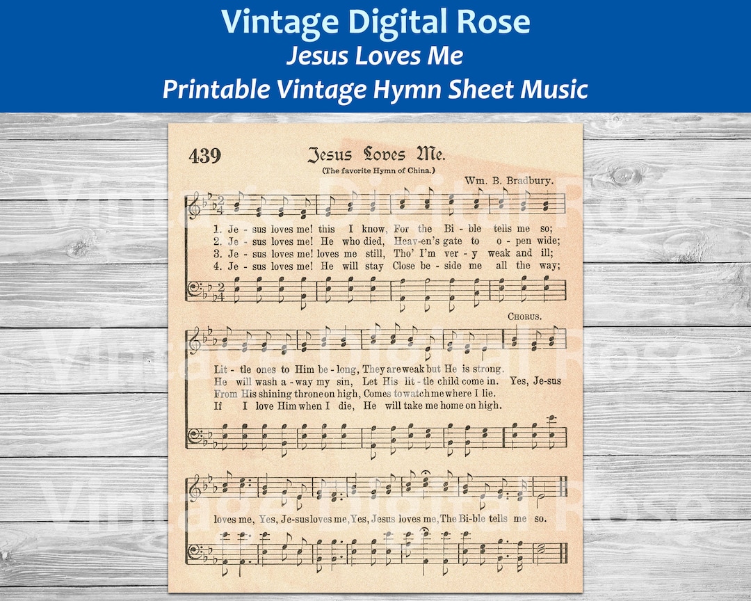 Jesus Loves Me Printable Vintage Hymn Sheet Music - Etsy