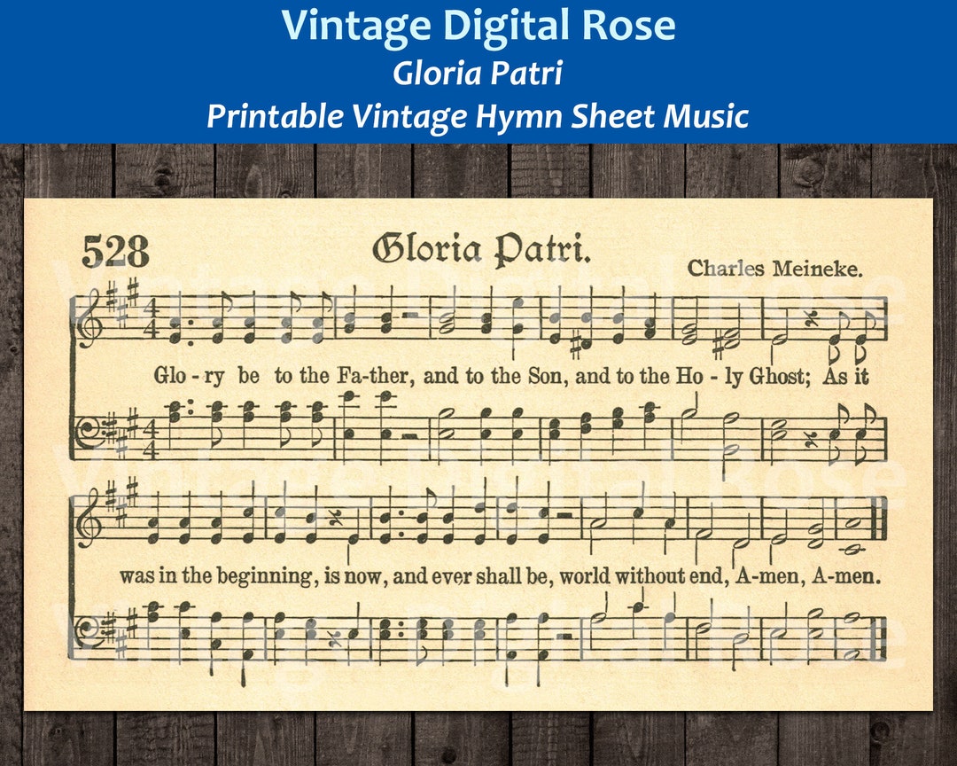Gloria Patri Glory Be to the Father Doxology Printable Vintage Hymn ...